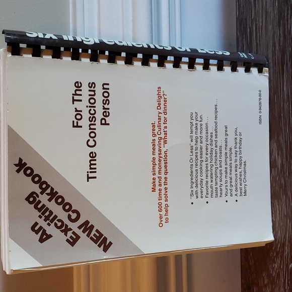 Kitchen | Vintage Six Ingredients Or Less 1988 Cookbook Carlean Johnson ...